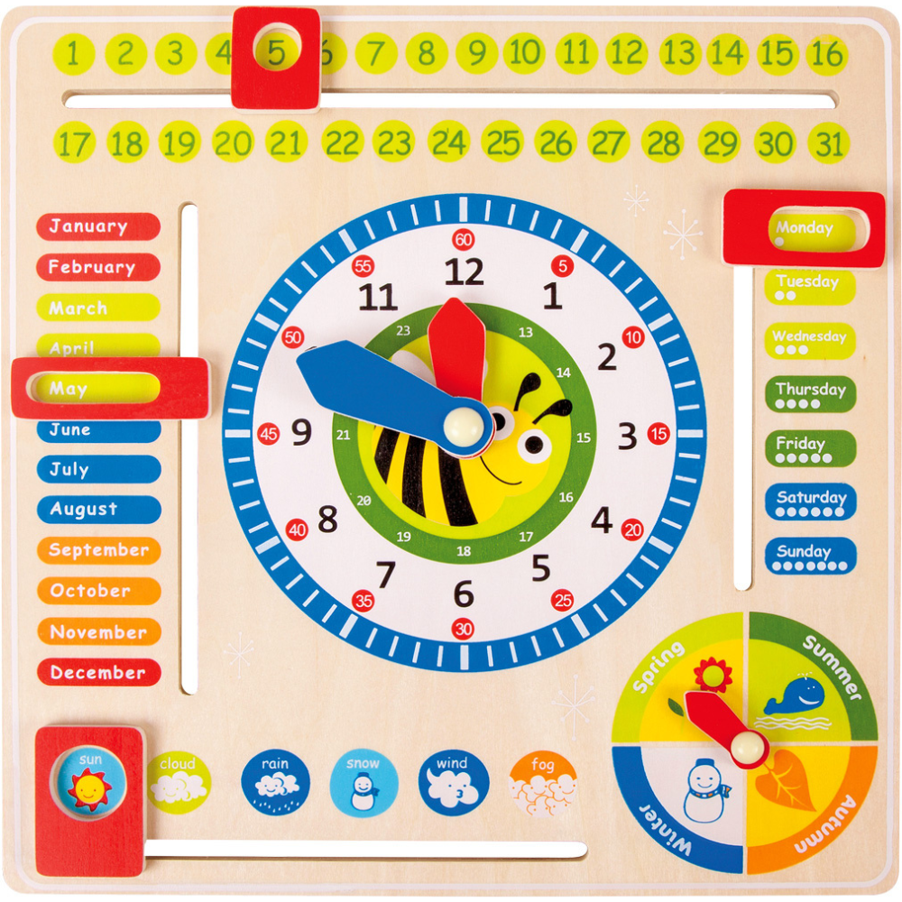 Tableau éducatif Date, heure et saisons, en anglais | Eveil-Montessori ...