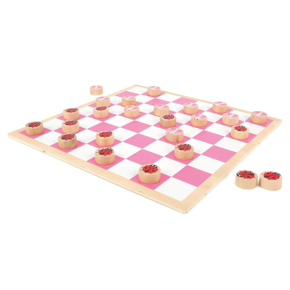 Jeu de dames Pré de printemps en bois naturel | Maroc – Eveil Montessori