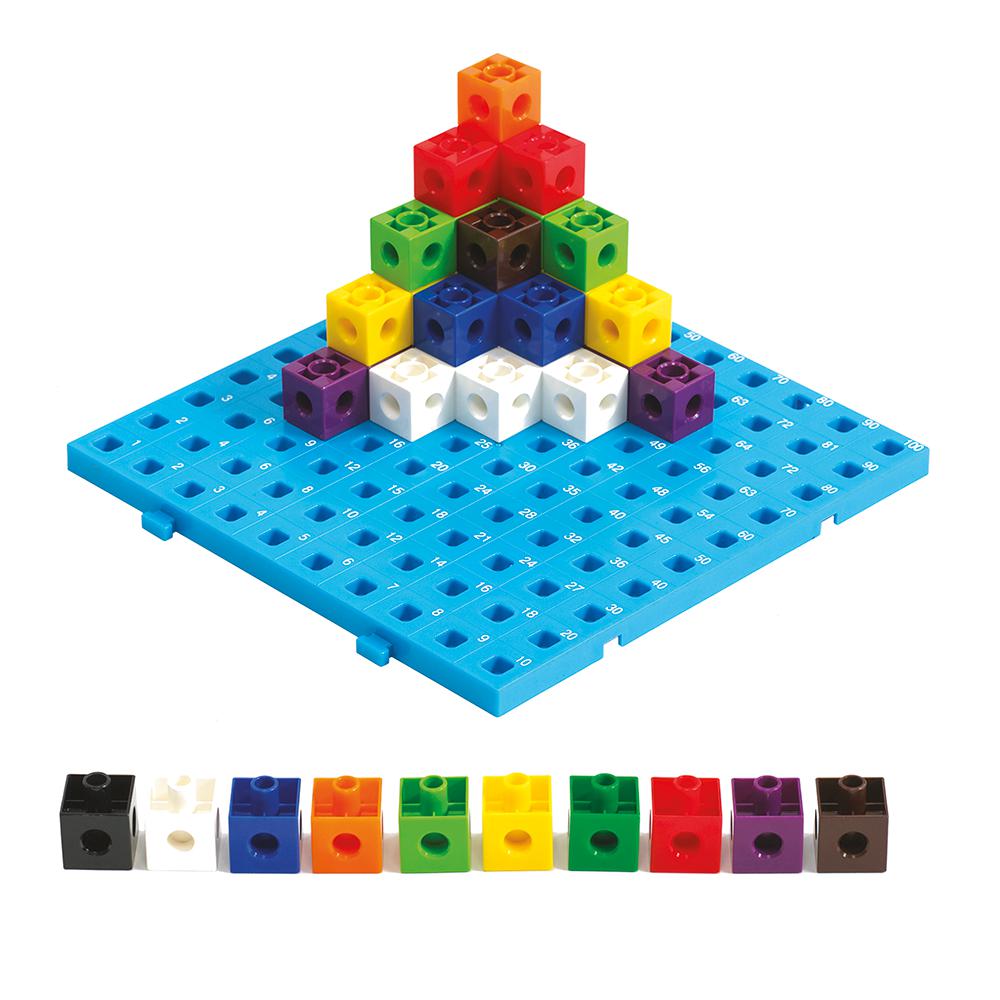 Plaque de base numérotée pour cubes à compter et à construire｜Eveil ...