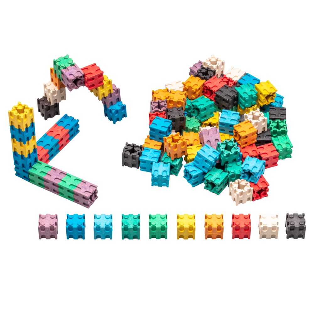 Lot 100 cubes encastrables en bois 2cm colorés Re-Wood® | Maroc – Eveil ...