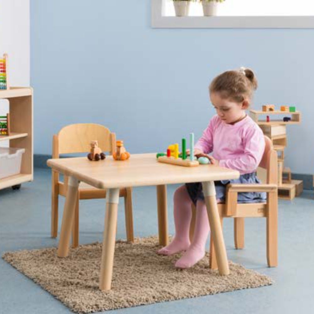 Table Kinder Square pour enfant 60 x 60cm- Taille C0 | Eveil Montessori ...
